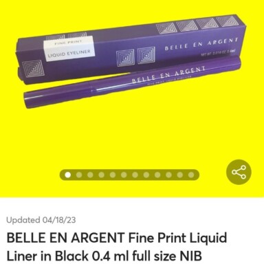 Belle En Argent Fine Print Liquid Liner • Black • 0.014 Oz | eBay