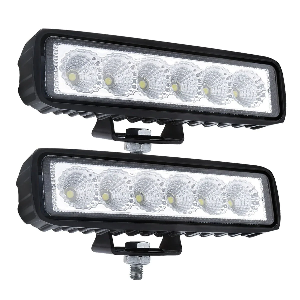 2 x 6inch 18W LED Work Light Bar Driving Lamp Flood Truck Offroad ...