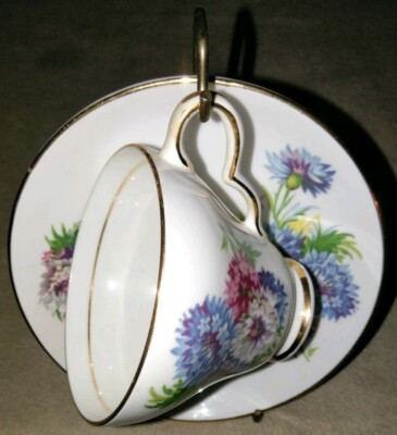 Clare Bone China Floral Tea Cup and Saucer Set Made in England vintage ...