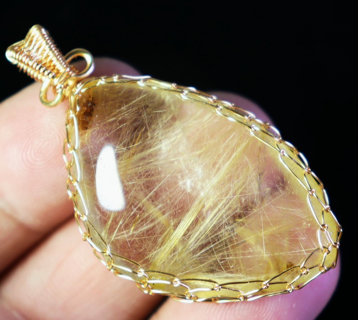 Natural Clear Golden Sun Rutilated Titanium Quartz Crystal Stone ...