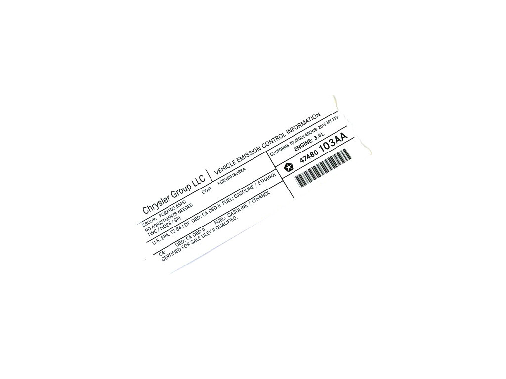Genuine OEM Mopar Emission Label For Dodge Durango | eBay