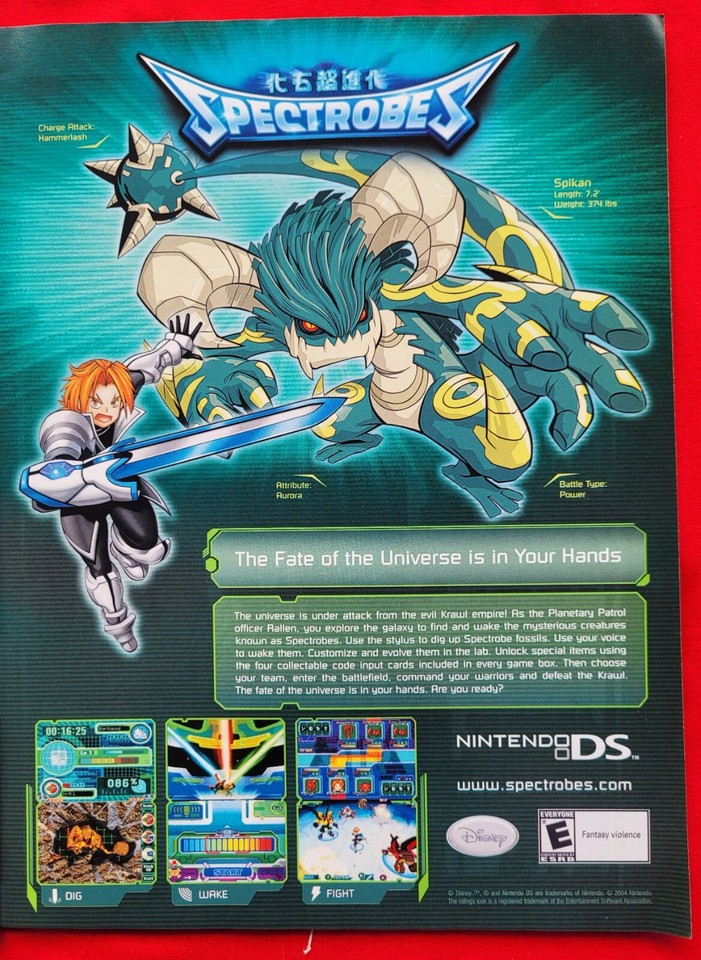 2007 SPECTROBES Disney Nintendo DS Video Game = Promo Print AD / Poster ...