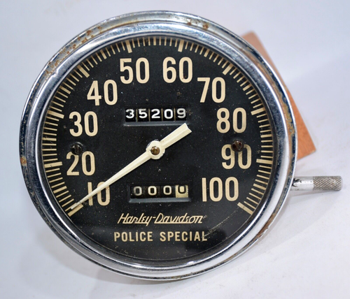 Harley Panhead Knucklehead WLA Shovelhead Police Speedometer Speedo AS ...