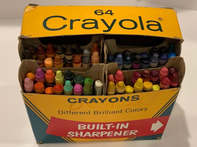 Vintage Crayola Crayons Binney Smith Box Of 64 With Built In Sharpener Vintage Crayola Crayons Binney Smith Box Of 64 With Built In Sharpener
