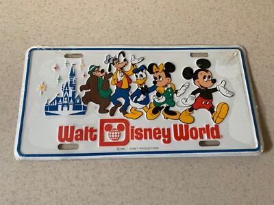 NEW Vintage Walt Disney World Raised Embossed License Plate Mickey ...