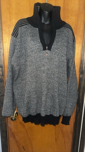 Pronti Collection By Phita Men’s 1/4 Zip Pullover Sweater Black/Gray ...