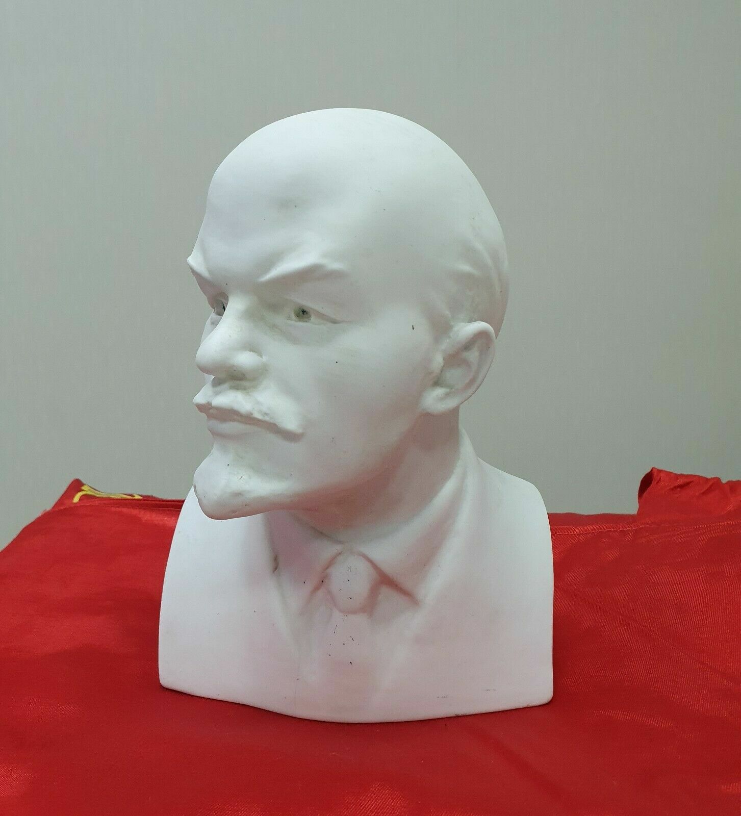 VINTAGE BISCUIT BUST LENIN FIGURE FIGURINE 8.7" PORCELAIN SOVIET RARE ...