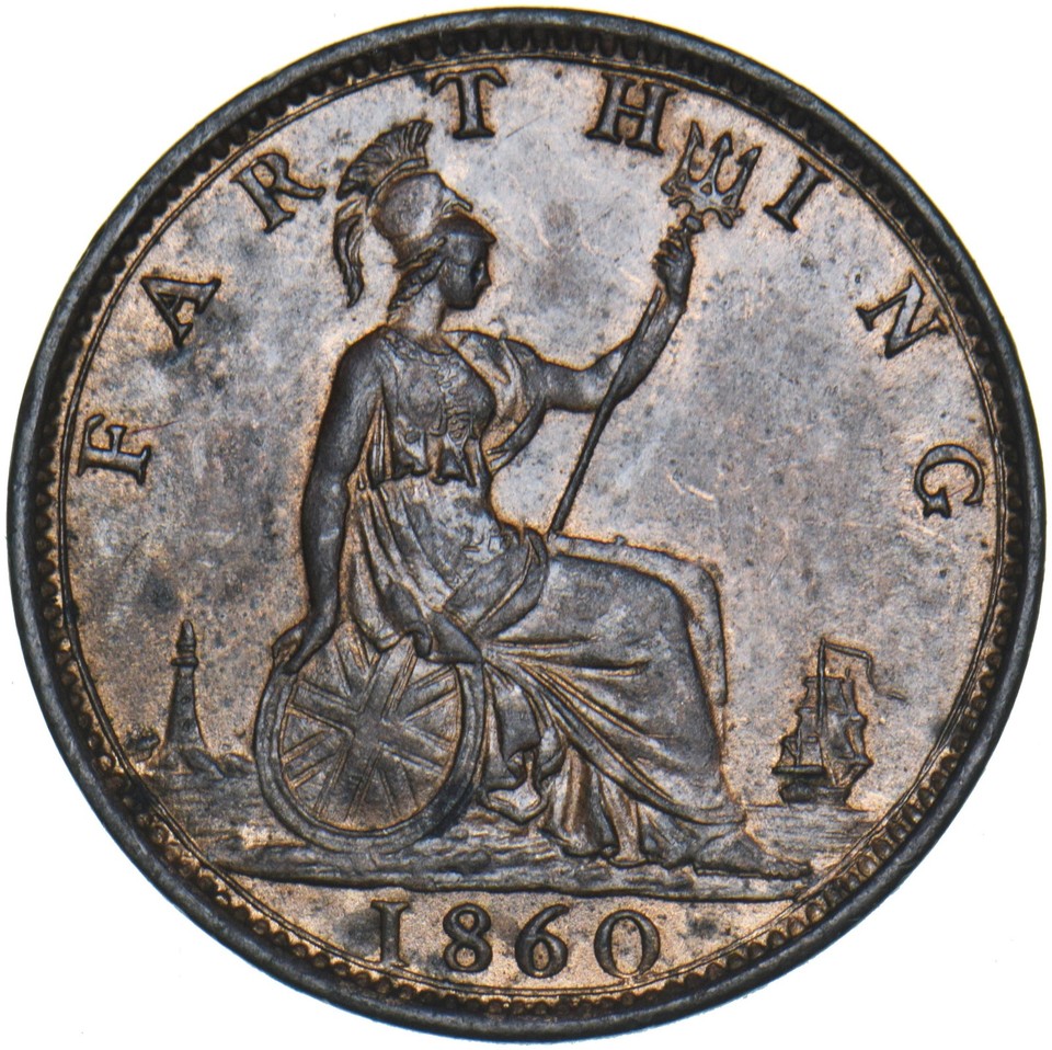 1860 Farthing - Victoria British Bronze Coin - Superb | eBay UK