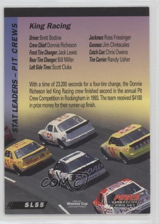 1994 Pro Set Power Racing Stat Leaders Gold Cup Brett Bodine #SL55 0s5 ...