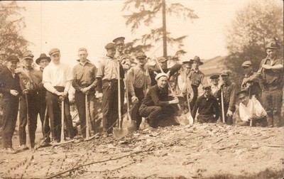 Vintage RPPC Men Digging Workwear Occupational CCC? Real Photo Postcard ...