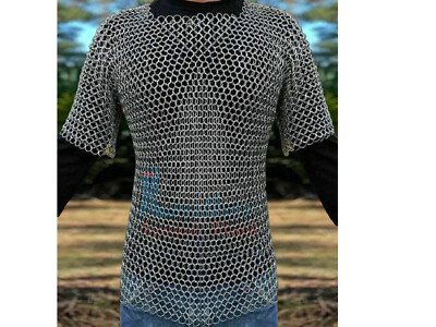 10MM Aluminum Butted Fansy Chain mail Shirt Round Ring Half Chainmail ...