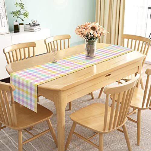 Linen Spring Easter Buffalo Check Plaid Table Runner 90 Inches Long ...