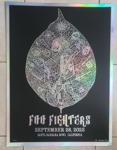 FOO FIGHTERS POSTER FOIL SANTA BARBARA BOWL 2023 S/N 20/50 EMEK | eBay
