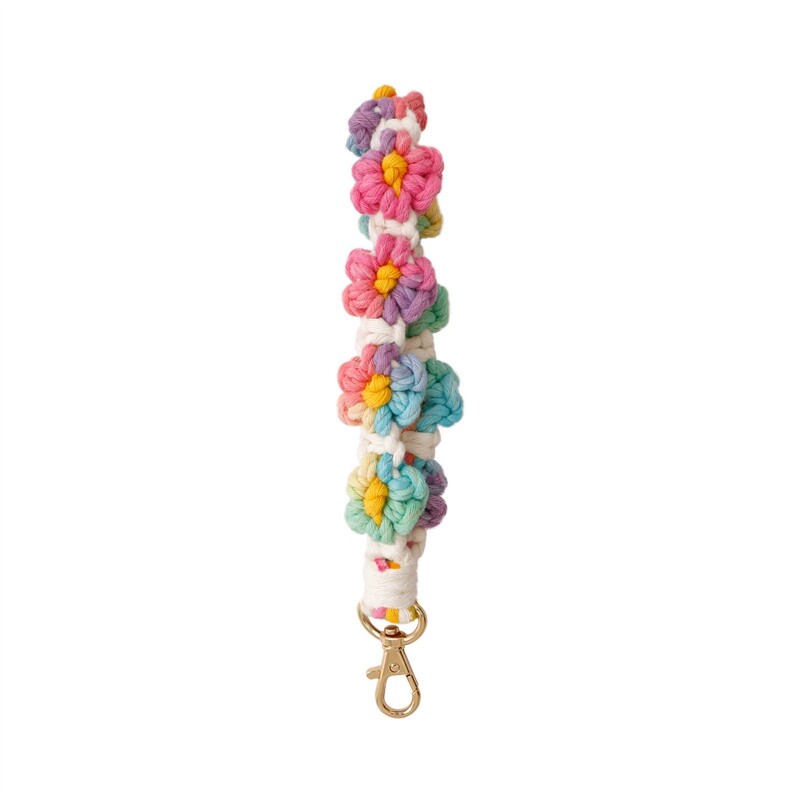Key Ring Flower Little DIY Hand-Woven Bohemian Daisy Keychain Ins ...