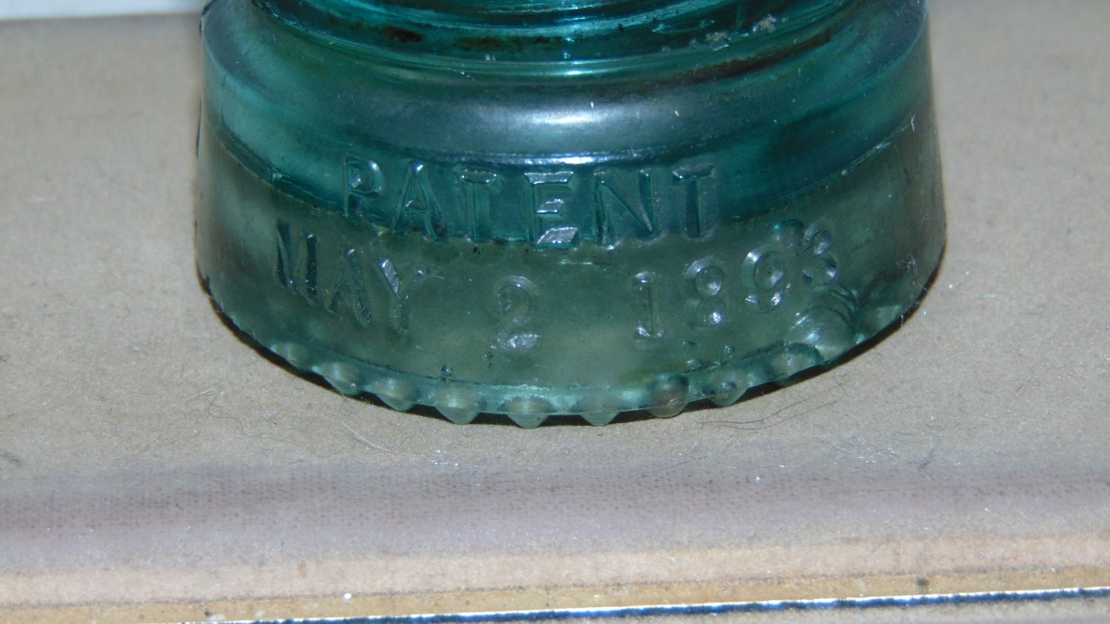 VINTAGE HEMINGRAY NO.12 BLUE GLASS INSULATOR PATENT MAY 2 1893 | eBay