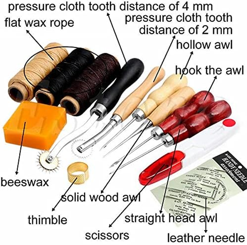 Leather Sewing Tools Leather Sewing Tools Set, DIY Leather Craft Tools ...