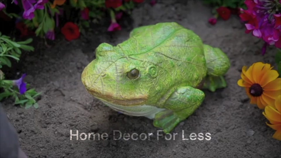 Motion Activated Light & Sound Frog Garden Statue Sculpture Outdoor ...
