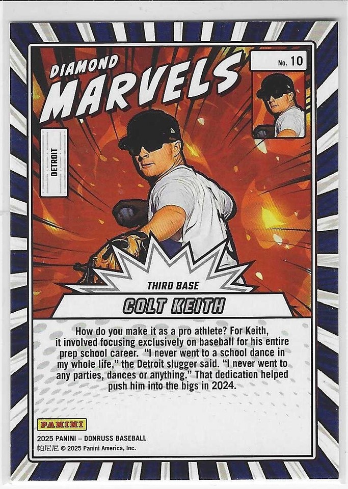 2025 Colt Keith Panini Donruss Diamond Marvels Detroit #10 | eBay