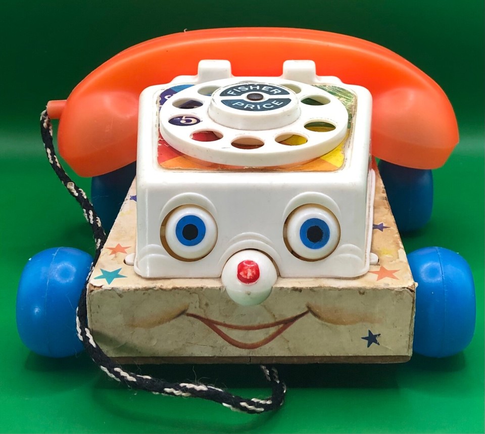Vintage 1961 Fisher Price Chatter Box Telephone Pull Toy-SEE VIDEO ...