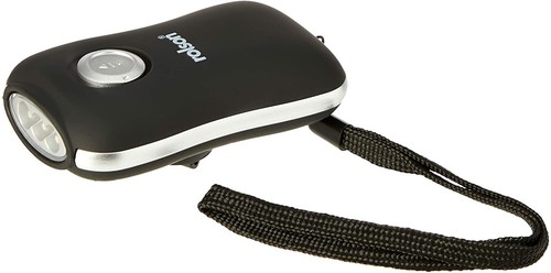 Rolson LED DYNO WIND UP POCKET TORCH LIGHT WALKING CAMPING LAMP BLACK ...