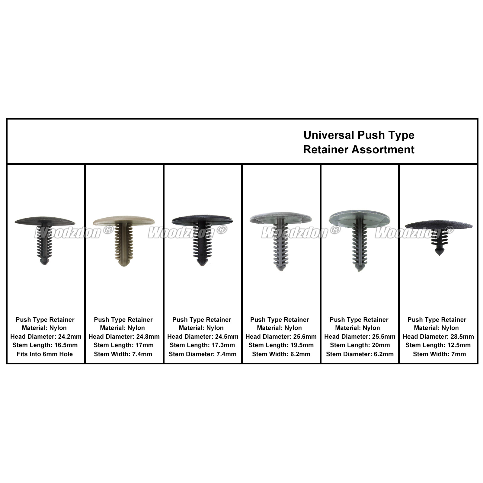 77 Automotive Clip Push Type Retainer Assortment Kit Bumper Fender Trim ...