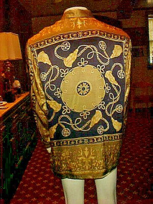 VINTAGE MEN'S GENELLI SUEDE SILK SHIRT BAROQUE & CHAINS GREEK THEME ...