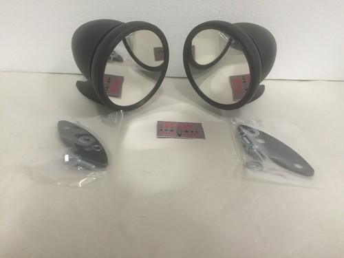 Pair Bullet Street Rod, Sports Car, GT Racing Exterior Mirrors - Black ...