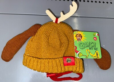 The Grinch MAX Dog Cat Pet Knit Hat Horn Beanie Christmas M/L New ...