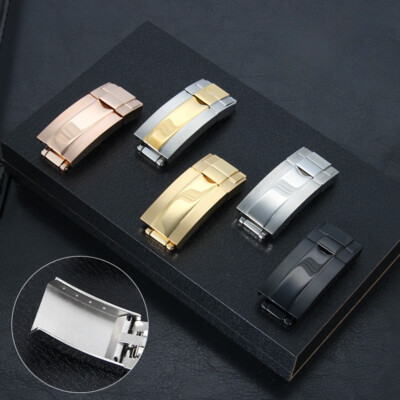 Premium Stainless Steel Folding Clasp for Rolex Rubber Strap Metal ...