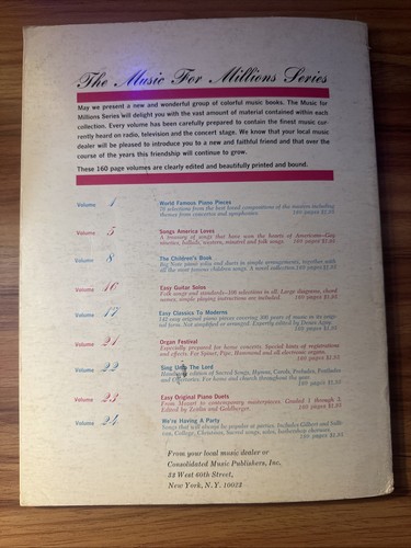 Vintage 1962 Folksong Piano Recital Sam Raphling Music for Millions Vol ...