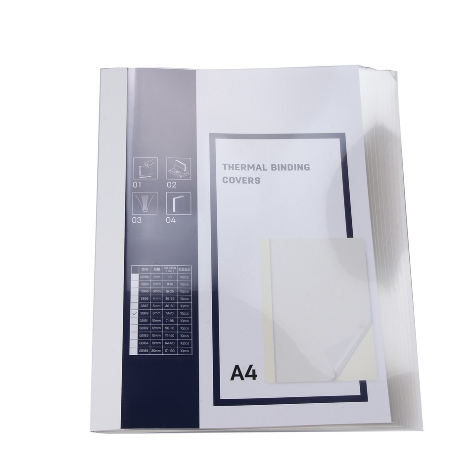 10 PCS/Set 4-8mm Hot Melt Binding Cover Thickness Transparent Book ...