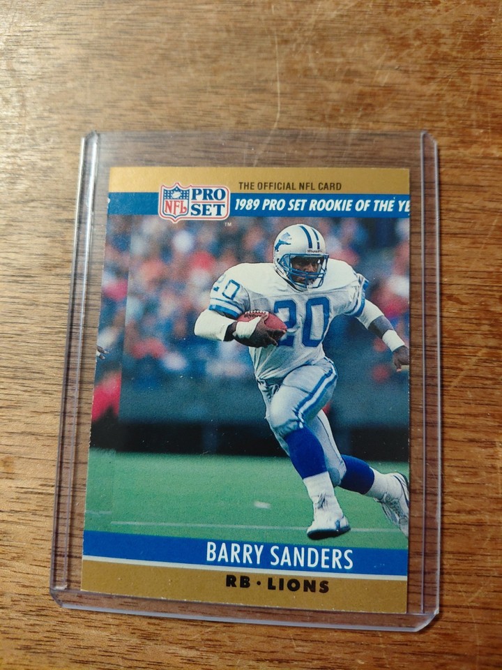 1990 Pro Set Error Miss Cut Barry Sanders Rookie of the Year card #1 | eBay
