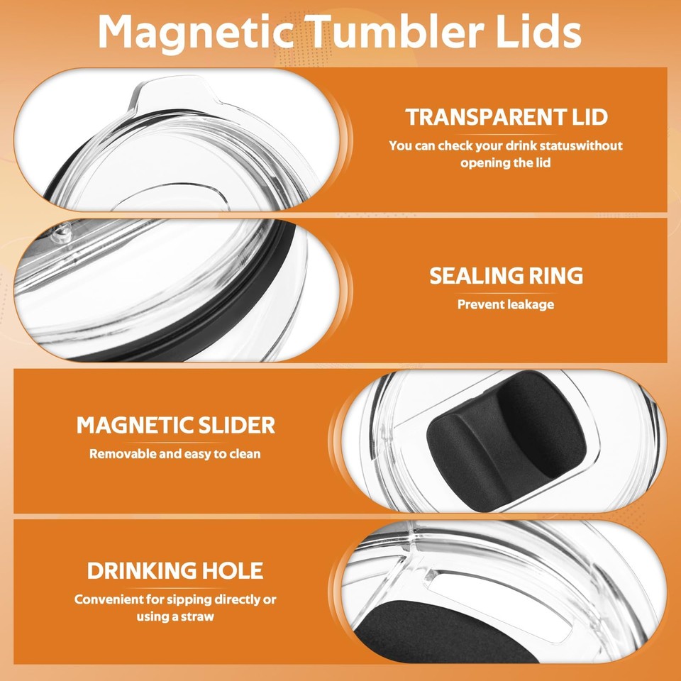 20oz Tumbler Lid,2 Pack Magnetic Replacement Tops for Yeti 20 oz ...