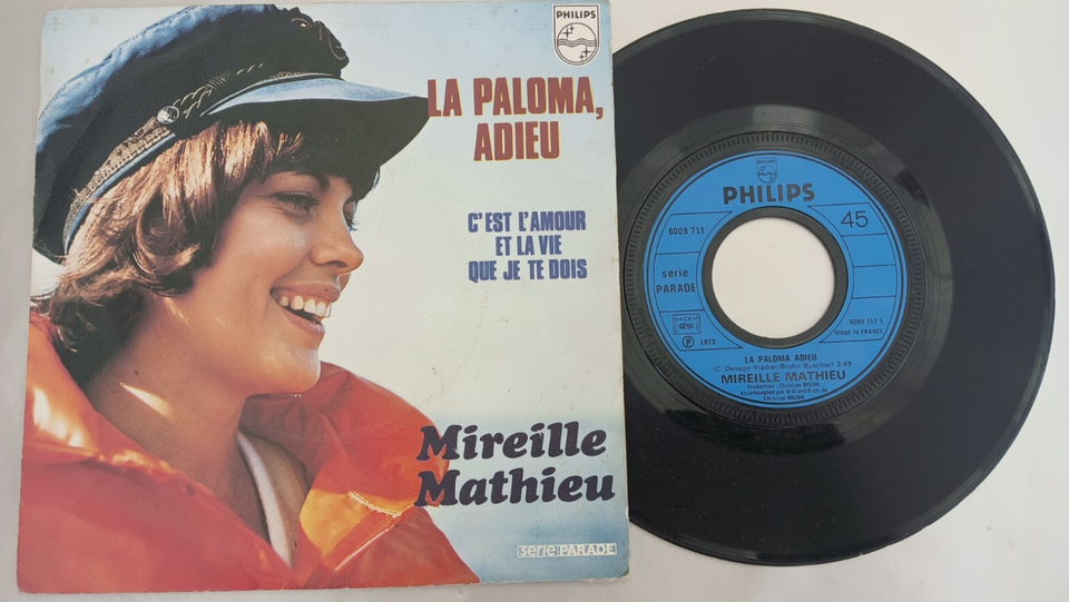 Disque 45 tours Mireille Mathieu - c'est l'amour et la vie que je te ...