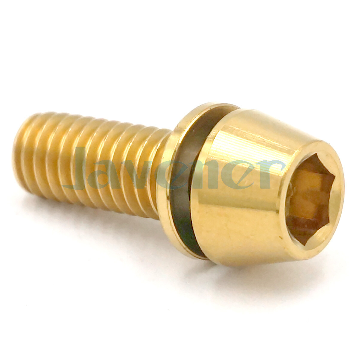2pcs M6 x 16mm Golden GR5 Titanium Taper Cone Head Bolts With Washer ...