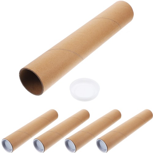 5pcs Documents Tube Cardboard Rolls Tube with End Caps Convenient ...