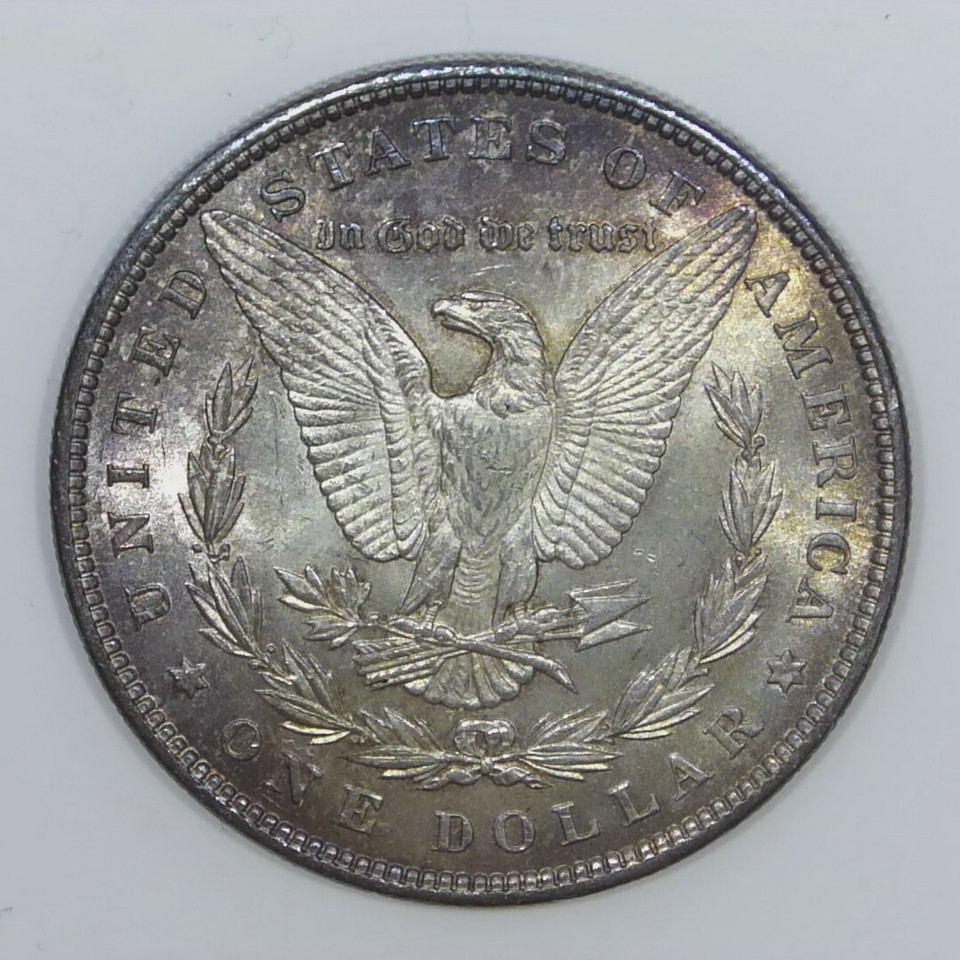 1896 Morgan Silver Dollar 90% US $1 Coin UNC tonned d816 | eBay