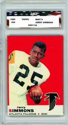 1969 Topps #24 Jerry Simmons AGC 9 Mint Atlanta Falcons | eBay