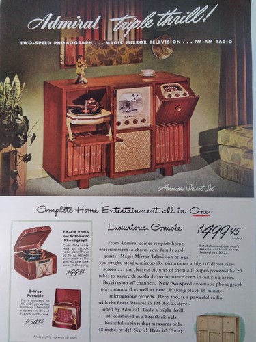 Admiral Stereo Print Ad Original Vtg 1948 Console TV MCM | eBay