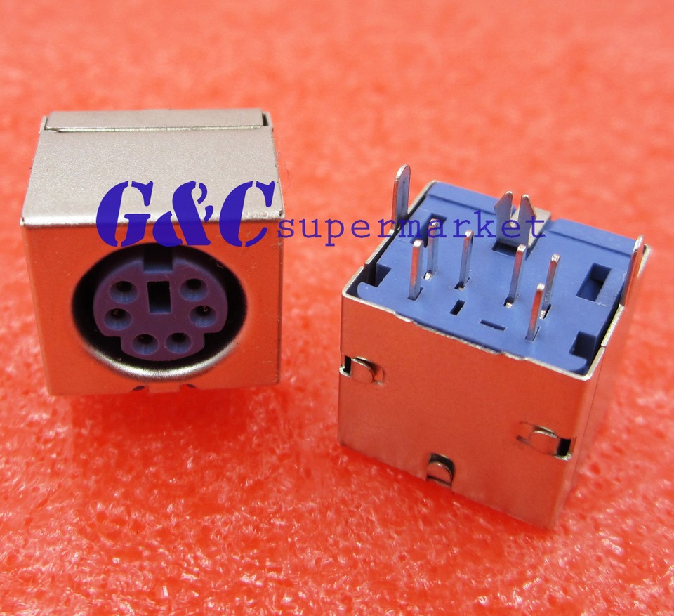 10PCS 6PIN FEMALE PCB MOUNT PS2 JACK mouse keyboard plug connector NEW ...