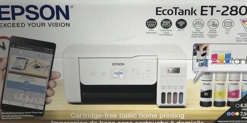 EPSON ECOTANK ET-2800 WHITE WIRELESS ALL-IN-ONE INKJET PRINTER, NEW IN ...