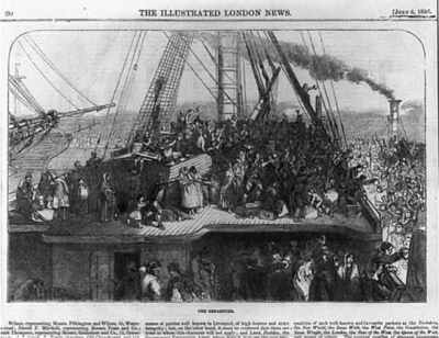 The departure,1850,Immigration,Leaving the Homeland,Emigration aboard ...