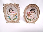 (2) VTG NORLEANS CERAMIC ANGEL CHERUB HOLDING ROSES WALL POCKETS | eBay