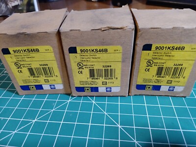 Schneider Electric 9001Ks46b 9001Ka1 Non-Illum Selectr Swtch,30Mm,3 Pos ...