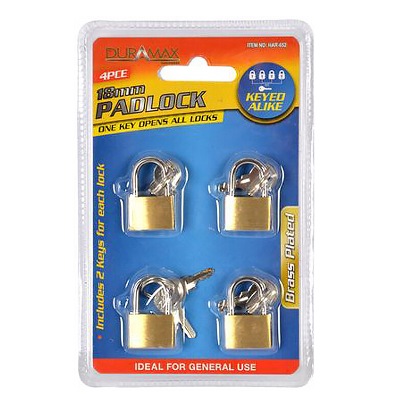 NEW Padlock 18mm Long Shackle Anti-theft Lock Cut Resistance Heavy Duty ...