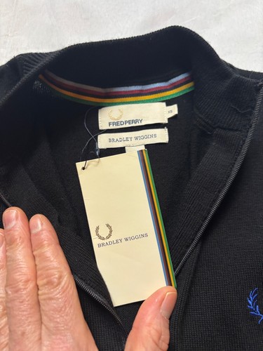 Fred Perry x Bradley Wiggins ¼ Zip Sweater Shirt Black Size XS NWT | eBay