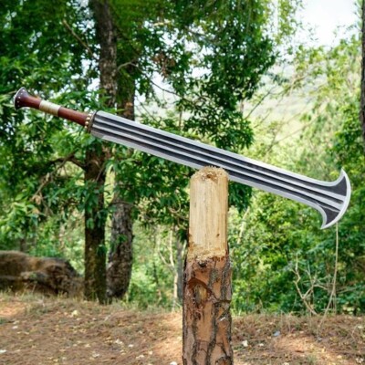 CUSTOM HANDMADE D2 STEEL GLADIUS CLEAVER SWORD ROSE WOOD HANDLE 30 INCH ...