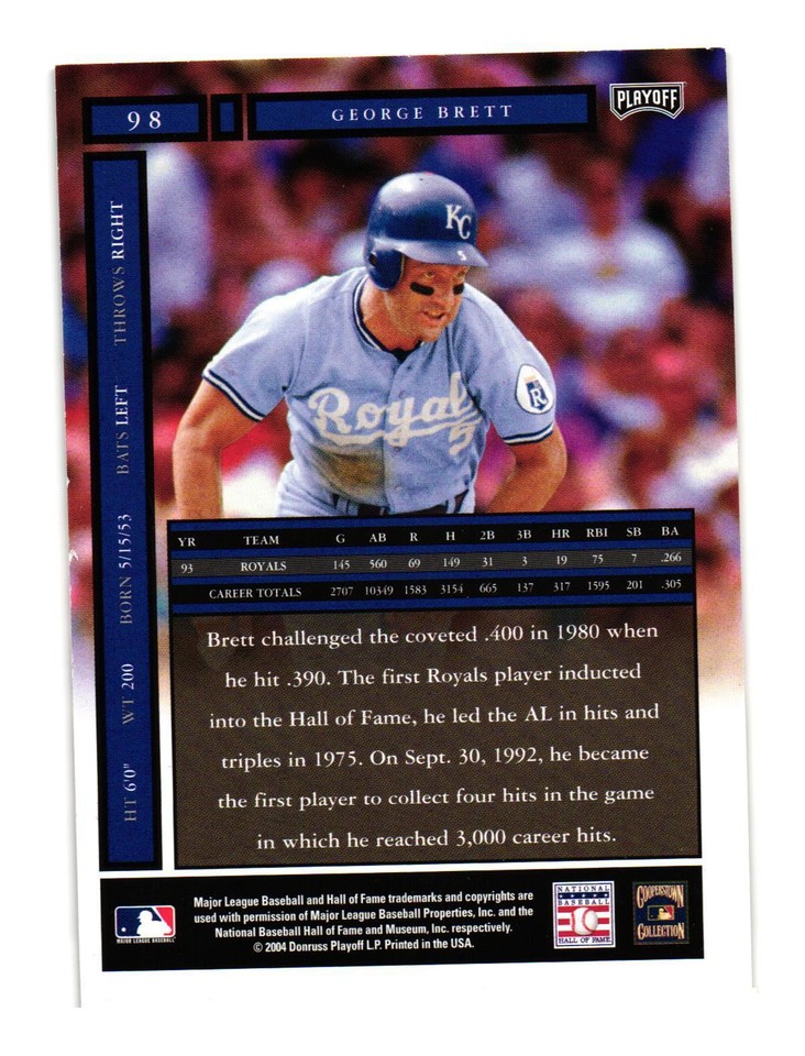 2004 Playoff Honors #98 George Brett Kansas City Royals | eBay