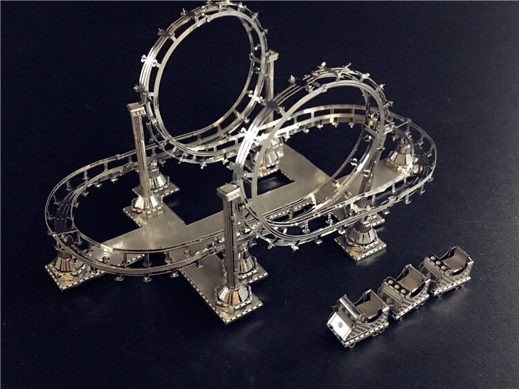 3D Metal Puzzle Assembly Roller Coaster Model DIY Jigsaw Adult Child ...