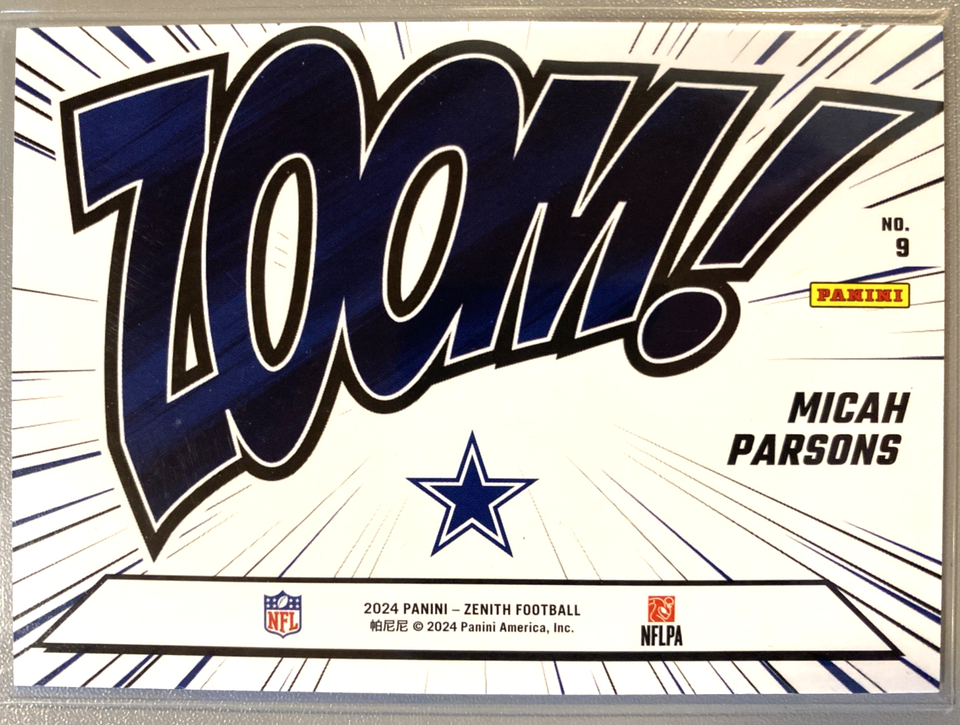 2024 Panini Zenith Micah Parsons ZOOM Spokes Case hit /50 Dallas ...